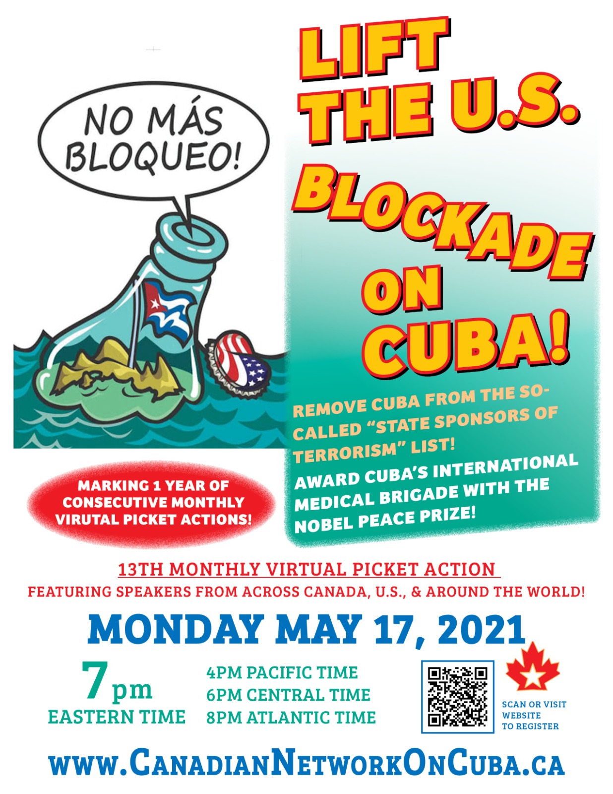 May 17: 13th Virtual Picket to End the Blockade on Cuba! – Friends of ...